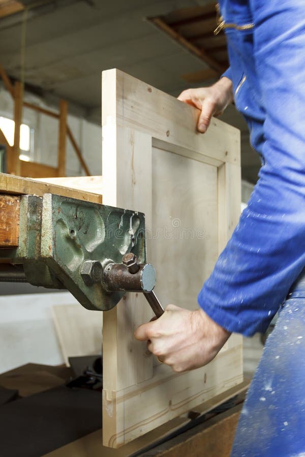 Tightening the vice stock image. Image of carpenter, construction ...
