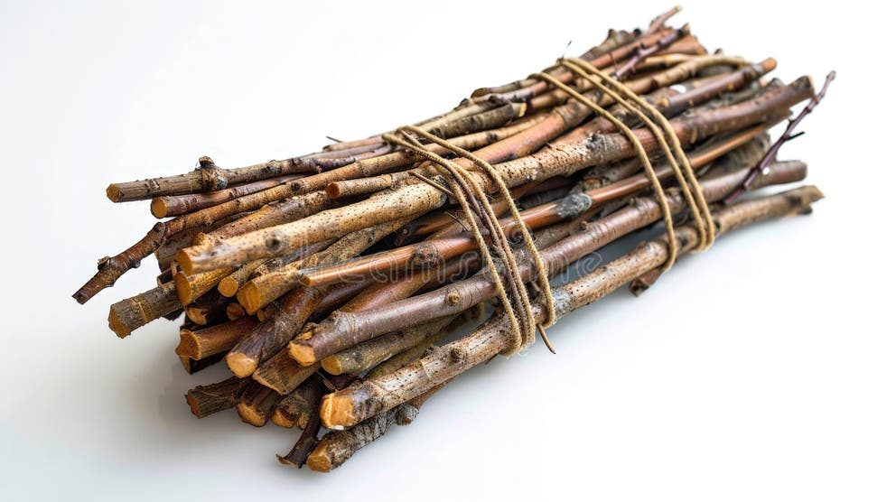 Bundle of Sticks on White Surface Stock Image - Image of isolated ...
