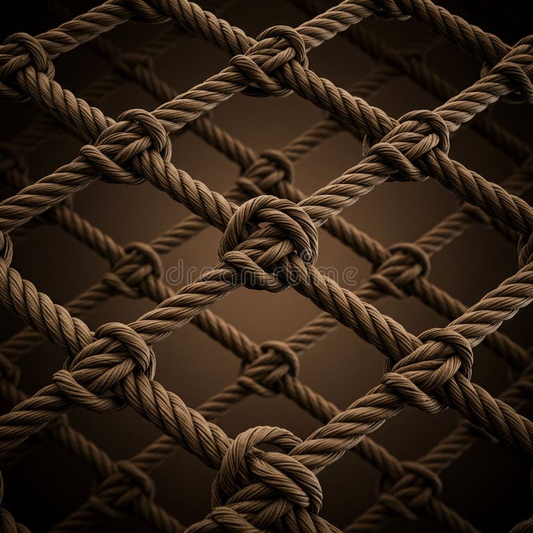 A Tightly Woven Network of Ropes Forms a Grid Pattern. Each ...