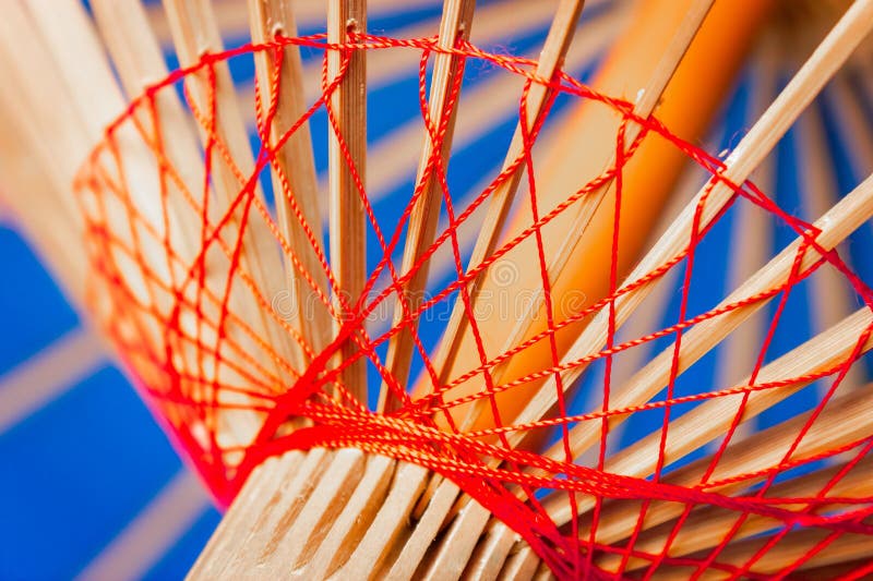 Tightly Woven Red Threads. Interlacing of Threads in the Form of a ...