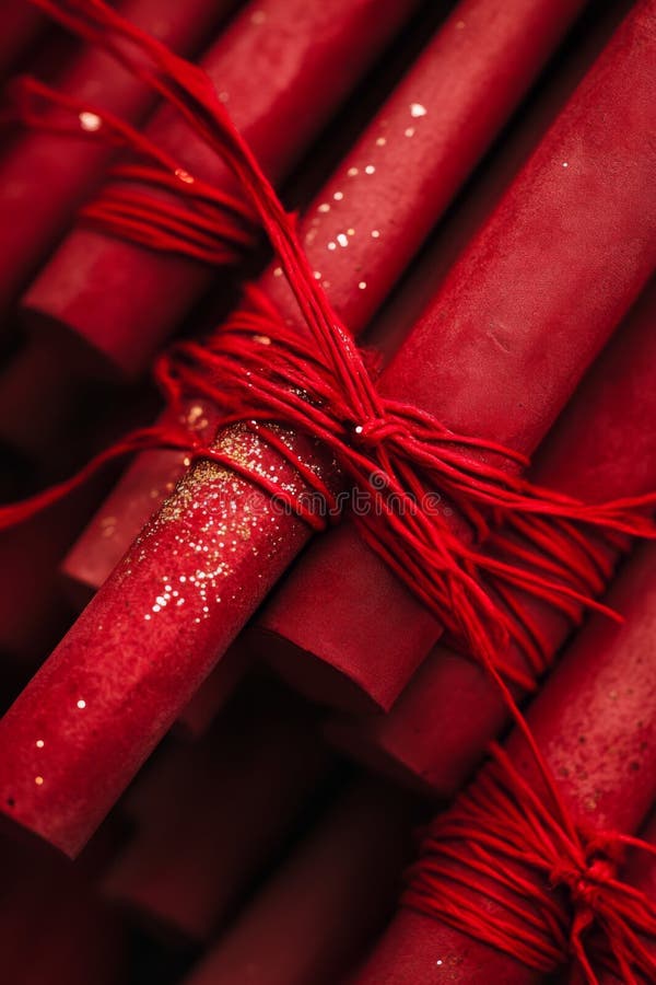 Vibrant Red Firecrackers Bundle Stock Illustration - Illustration of ...