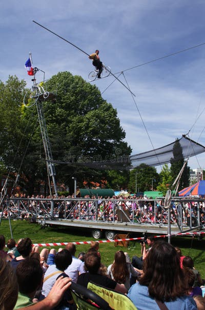 Tightrope artist editorial stock photo. Image of acrobat - 14455178