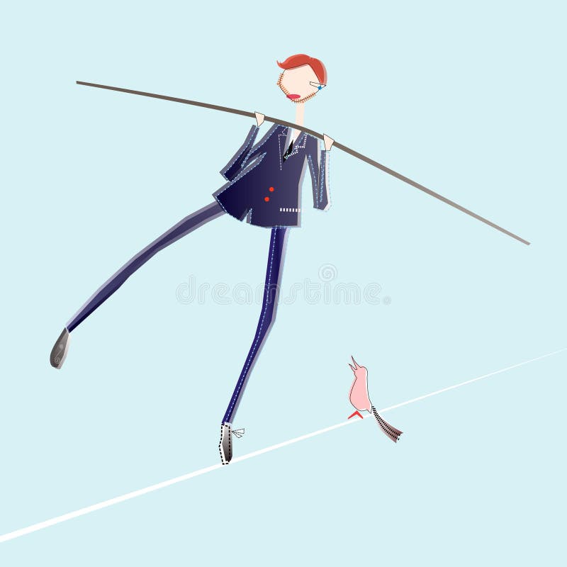 Tightrope Walking Circus Clown Stock Vector - Illustration of vector ...