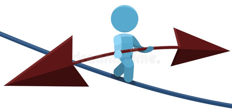 Tightrope Man Balance Walking on Rope Illustration Stock Vector ...