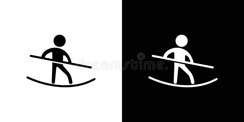 Tightrope Walker Icon Isolated Flat Vector in Outline Stock Vector ...