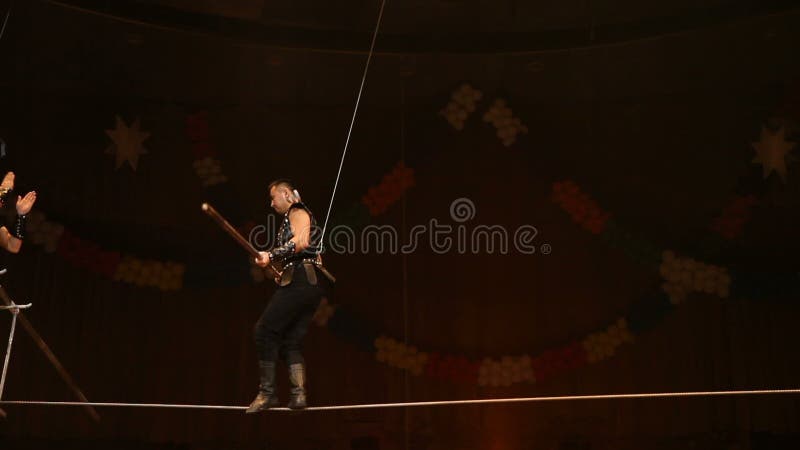 Tightrope Walkers at the Circus Stock Video - Video of equilibrist ...