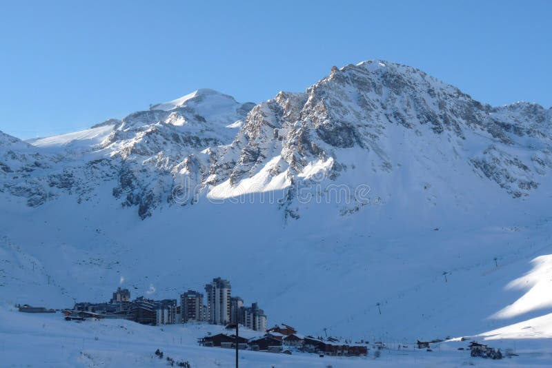 Tignes / Val Claret Ski-Resort Stock Image - Image of village, france ...