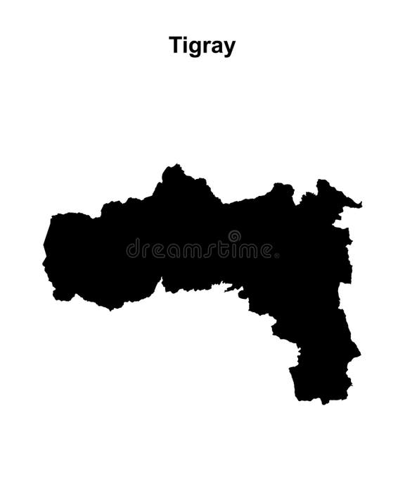Tigray outline map stock vector. Illustration of area - 360428191