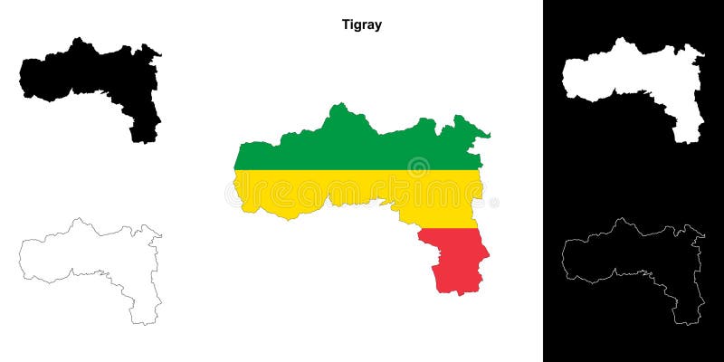 Tigray outline map stock vector. Illustration of icon - 342099567