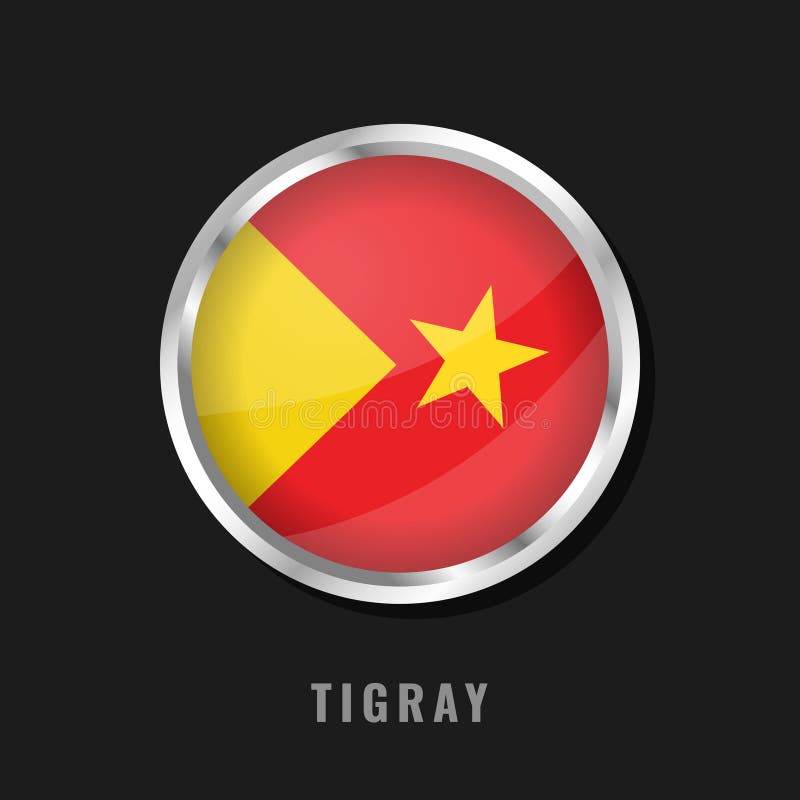 Tigray Round Framed National Flag. Circular Glossy Flag of Tigray Stock ...