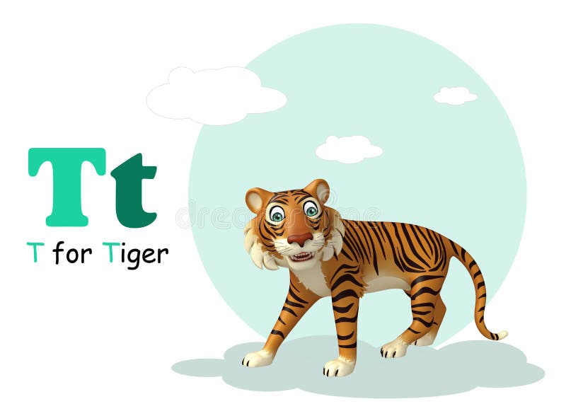 Tigre avec l'alphabet illustration stock. Illustration du éducation ...