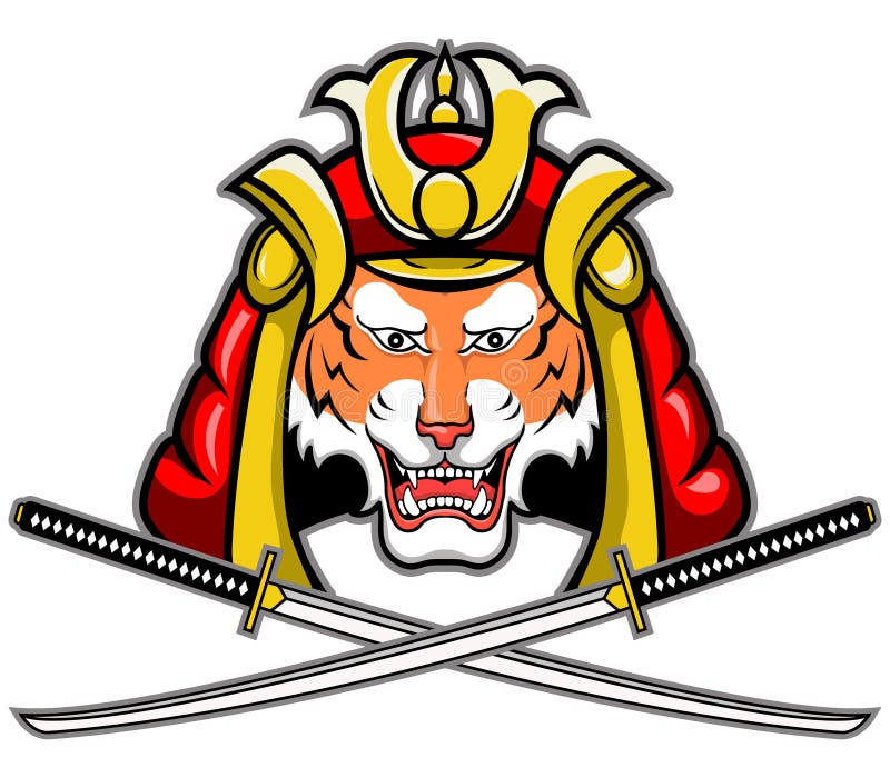 Tigre do samurai ilustração do vetor. Ilustração de conflito - 54613361