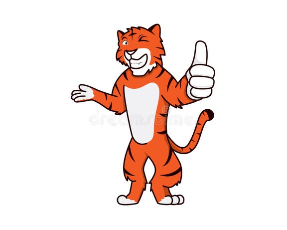 Tigre Humilde Y Amigable Recomendando Gesto Ilustración del Vector ...