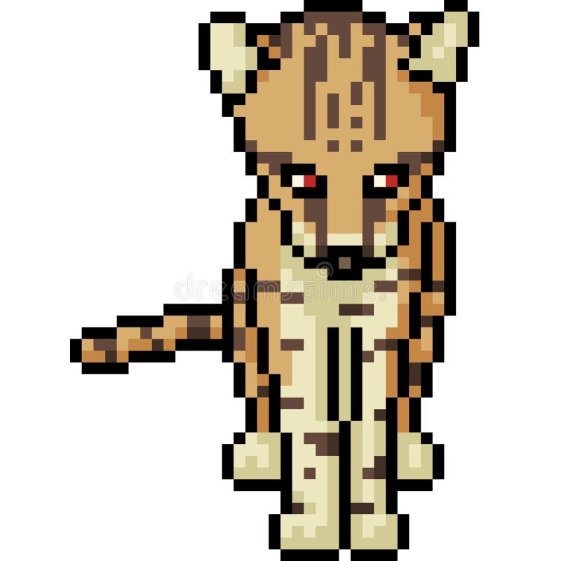 Immagine pixel tiger 8 bit illustrazione vettoriale. Illustrazione di ...