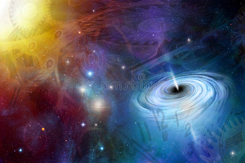 Tijd Ruimte Zwart Gat stock illustratie. Illustration of zwart - 51986415