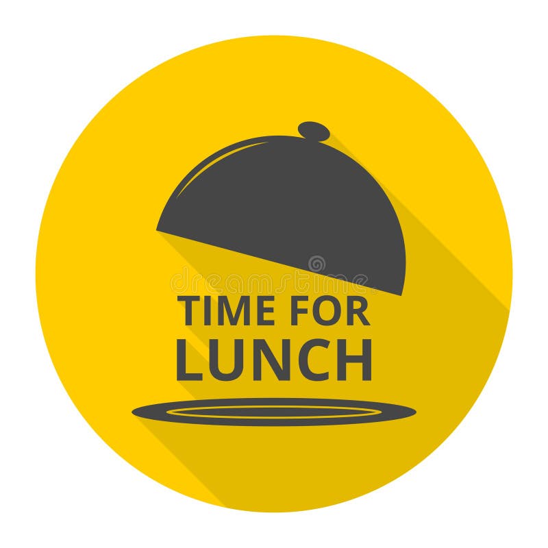 Tijd Voor Lunch, Het Vlakke Pictogram Van De Lunchtijd Vector ...