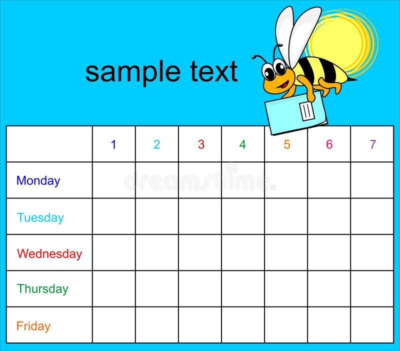 Tijdschema vector illustratie. Illustration of bijen - 20548924