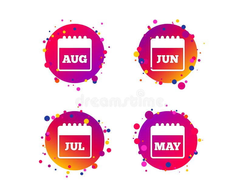 Tijdschema Mei, Juni, Juli En August Vector Vector Illustratie ...