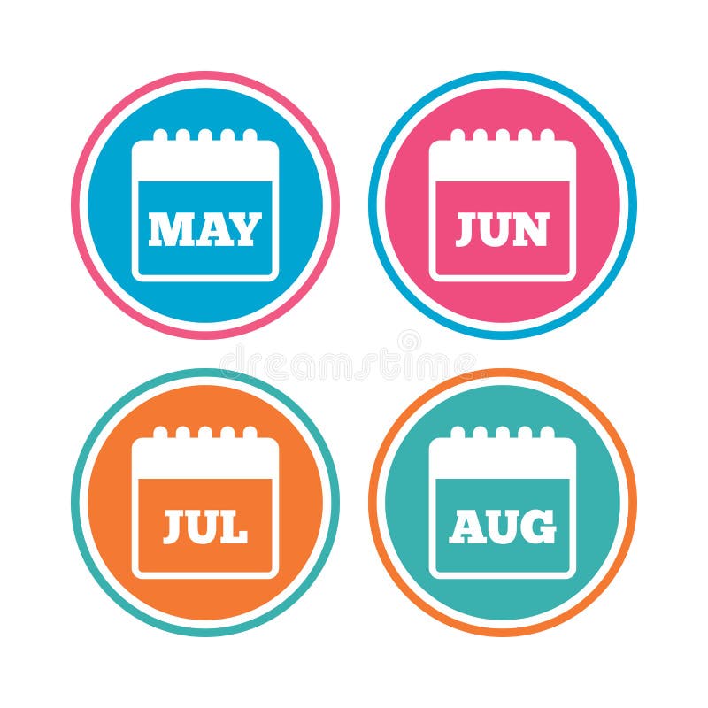 Tijdschema Mei, Juni, Juli En August Vector Vector Illustratie ...