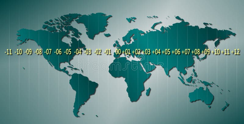 De Kaart Van De Wereld Met Tijdzones Stock Illustrations, Vectors ...