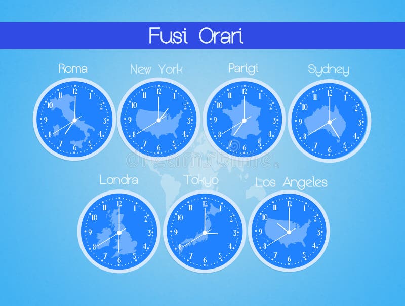 Tijdzones in de wereld stock illustratie. Illustration of notulen ...