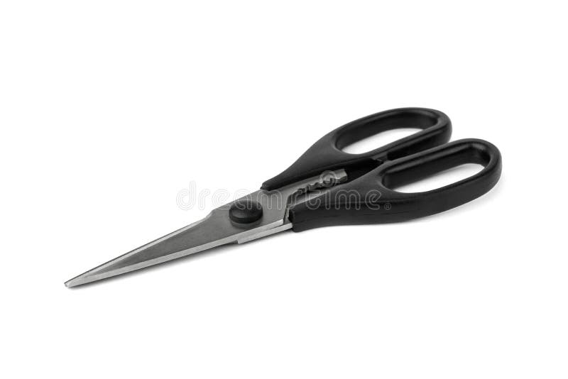 Tijeras Negras Aisladas En Fondo Blanco. Imagen de archivo - Imagen de ...