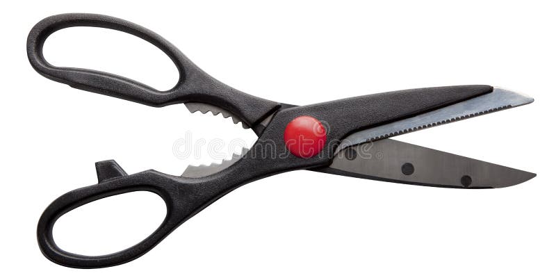 Tijeras Negras Sobre Fondo Blanco Imagen de archivo - Imagen de abierto ...