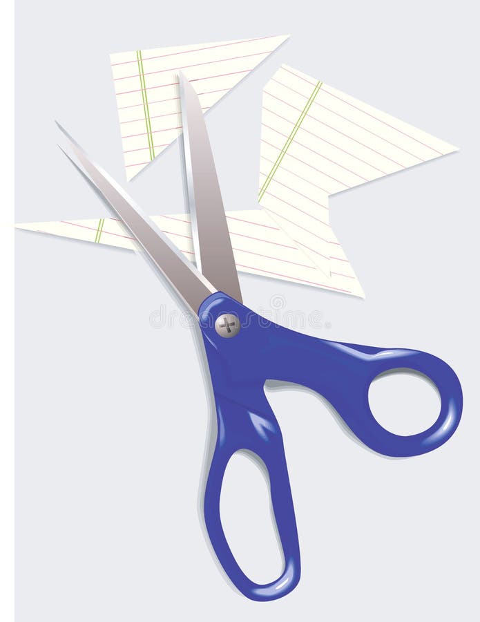Tijeras y papel ilustración del vector. Ilustración de acero - 3564823