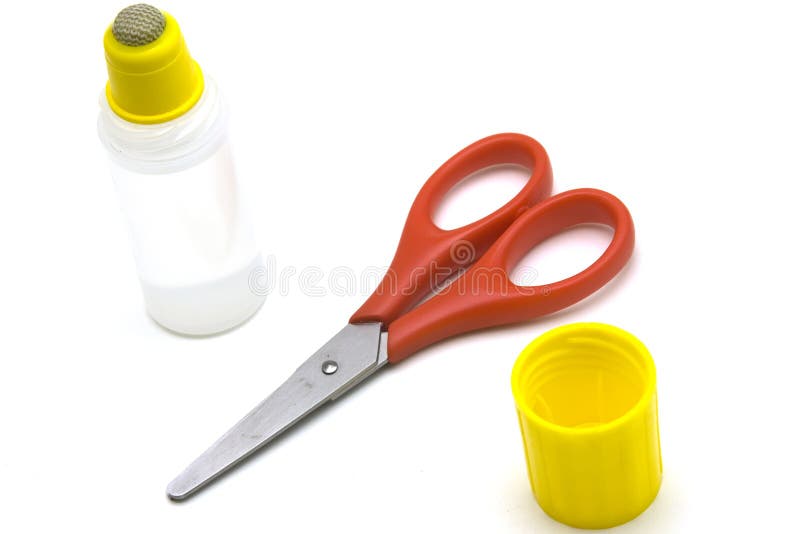 Tijeras y pegamento foto de archivo. Imagen de escuela - 13073528