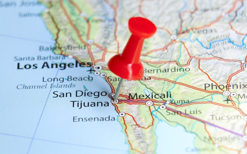 Tijuana, Mexico pin on map stock image. Image of globe - 337478195