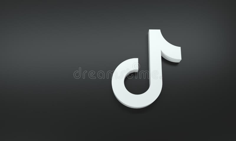 Tik Tok Logo with Space for Text and Graphics on Black Background. 3D ...