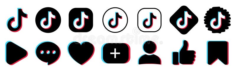 Tik Tok Social Media Button Icon, Instant Messenger Logo of Tik Tok ...