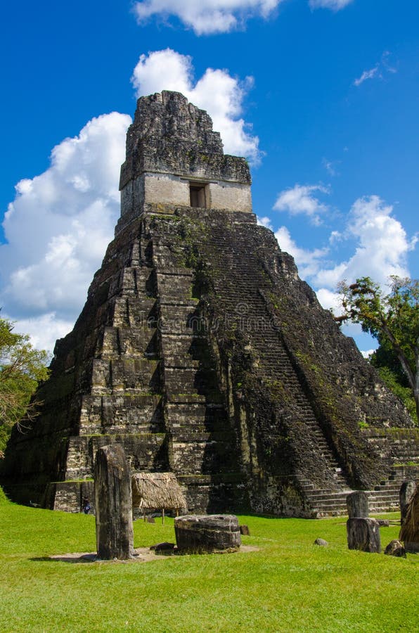Mayan Temple in Tikal, Guatemala Stock Image - Image of forest, tourist ...