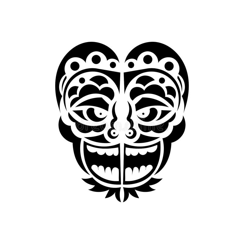 Tiki Face, Mask or Totem. Samoan Style Patterns. Good for Tattoos and ...
