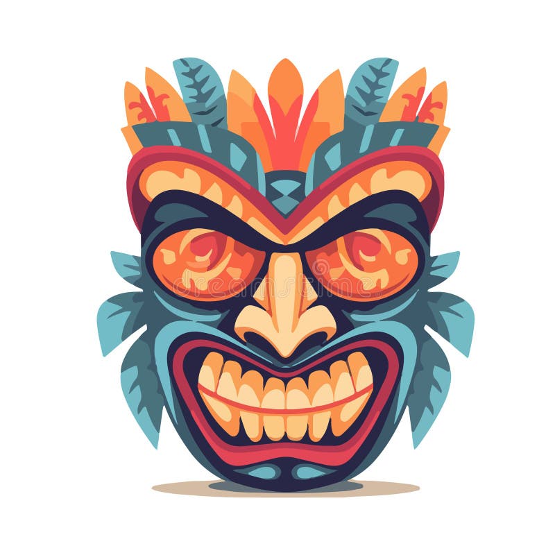 Tiki Mask Drawing Vector Element Decoration Stock Illustration ...