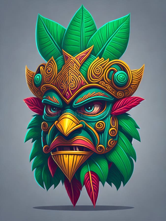 Tiki Mask Idol Totem of Worship Image Generated by Artificial ...