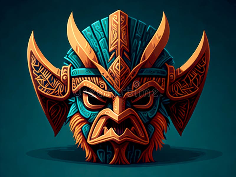 Tiki Mask Idol Totem of Worship Image Generated by Artificial ...