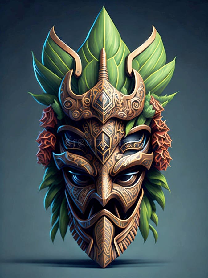 Tiki Mask Idol Totem of Worship Image Generated by Artificial ...