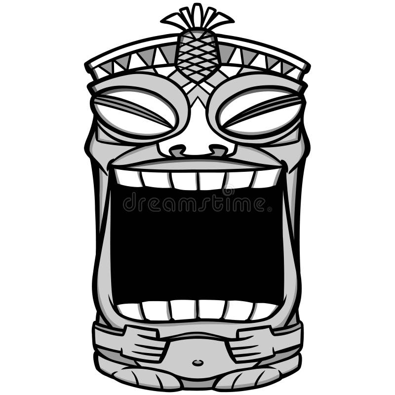 Tiki Mouth Illustration stock vector. Illustration of polynesian - 84878500