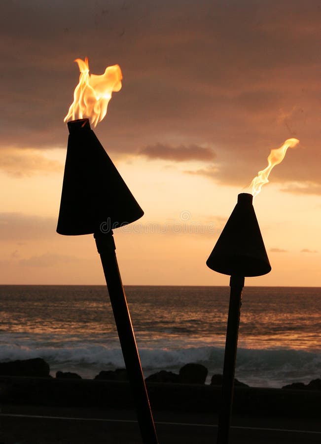 Tiki Torches stock photo. Image of beach, shore, tropical - 36350088