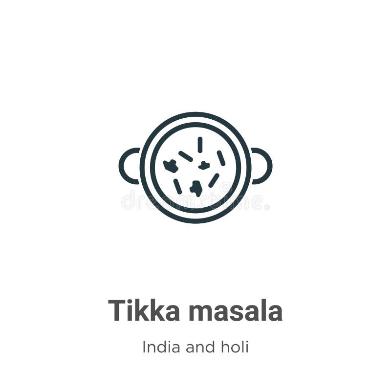 Outline Tikka Masala Vector Icon. Isolated Black Simple Line Element ...