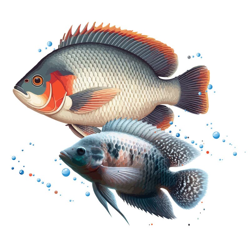 Tilapia Vector Illustration, Tilapia Fish Sketch, Hand Drawn Tilapia ...