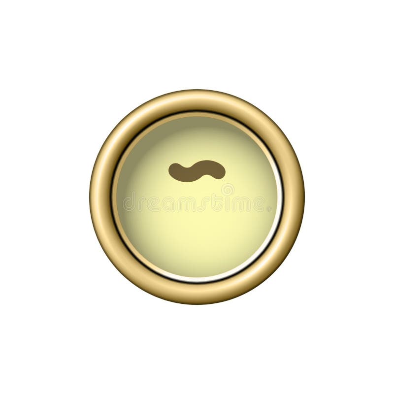 Tilde Symbol. Vintage Golden Typewriter Button. Stock Illustration ...