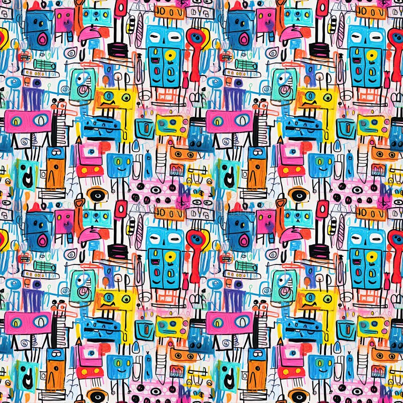 Tile - Abstract Modern Art (#4) 2x2 Multiple. Tileable Seamless Image ...