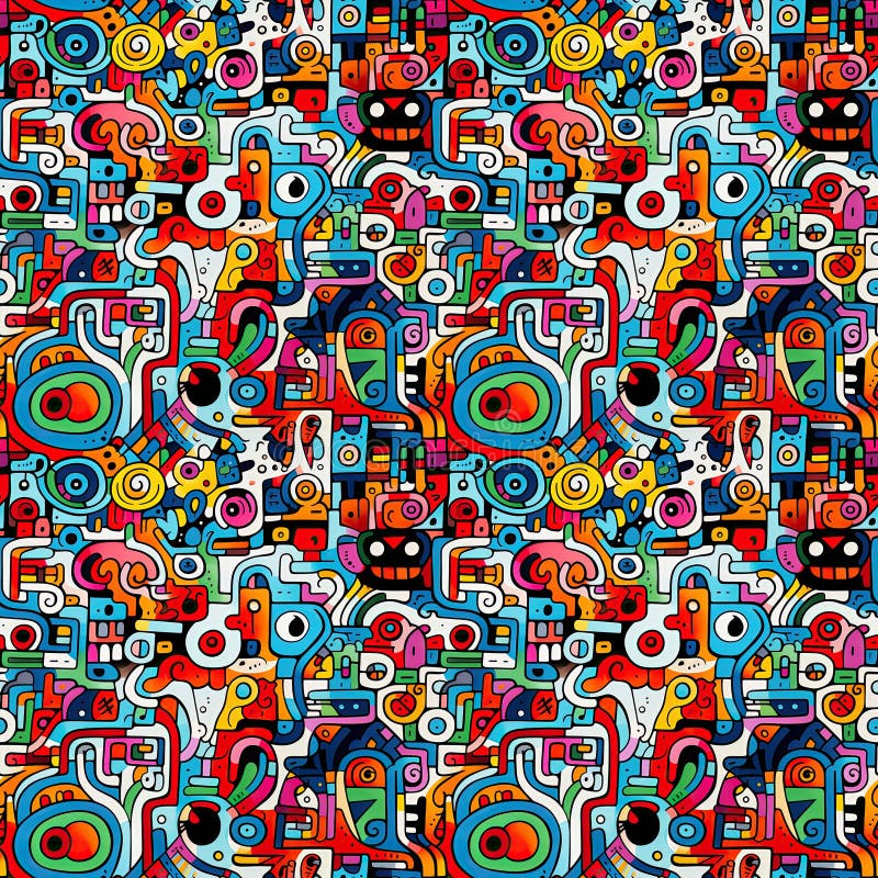 Tile - Abstract Modern Art (#8) 2x2 Multiple. Tileable Seamless Image ...