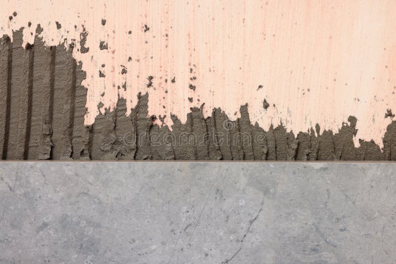Tile and Adhesive Mix on Wall, Closeup Stock Image - Image of home ...