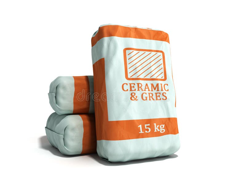 Tile Adhesive in the Package Ceramic Glue 3d Render on White Stock ...