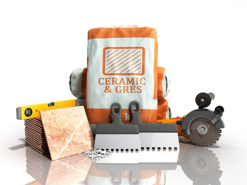 Tile Adhesive in the Package Ceramic Glue Tile Laying Tools 3d Render ...