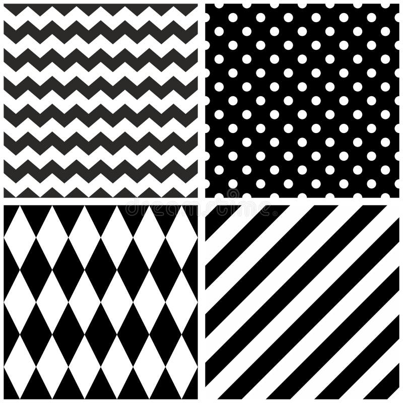 Zig Zag Vector Chevron Black and White Tile Pattern Stock Vector ...
