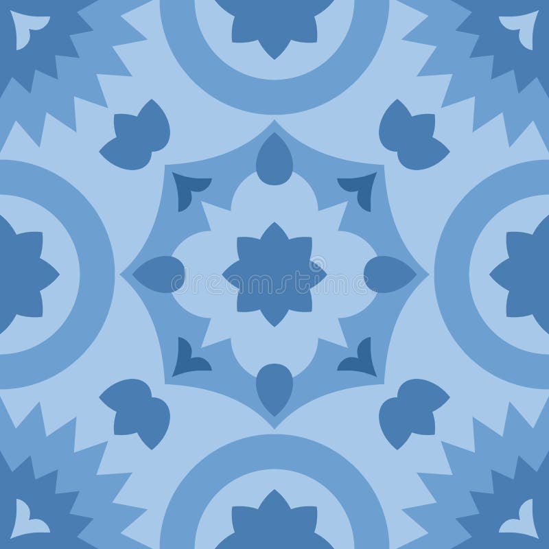 Tile Blue Decorative Floor Tiles Vector Pattern Stock Vector ...